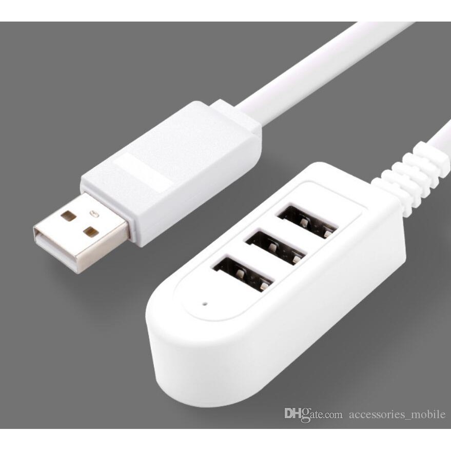 High Speed 3 Ports USB 2.0 Hub Extension Splitter for Laptop PC Charger ...