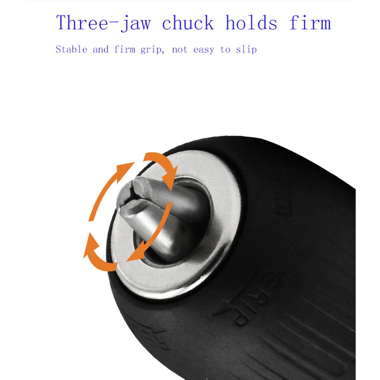 (Ready Stock)2-13mm 3/8-24UNF Self-locking Keyless Wrench Drill Chuck ...