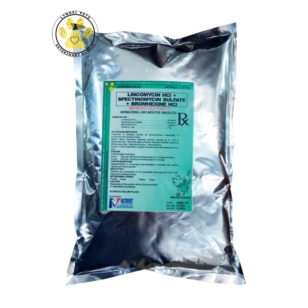 NUTRIVET LSB LINCO + SPEC + NUTRIVET BROMHEXIN SP (1 kg) FOR ANIMALS ...