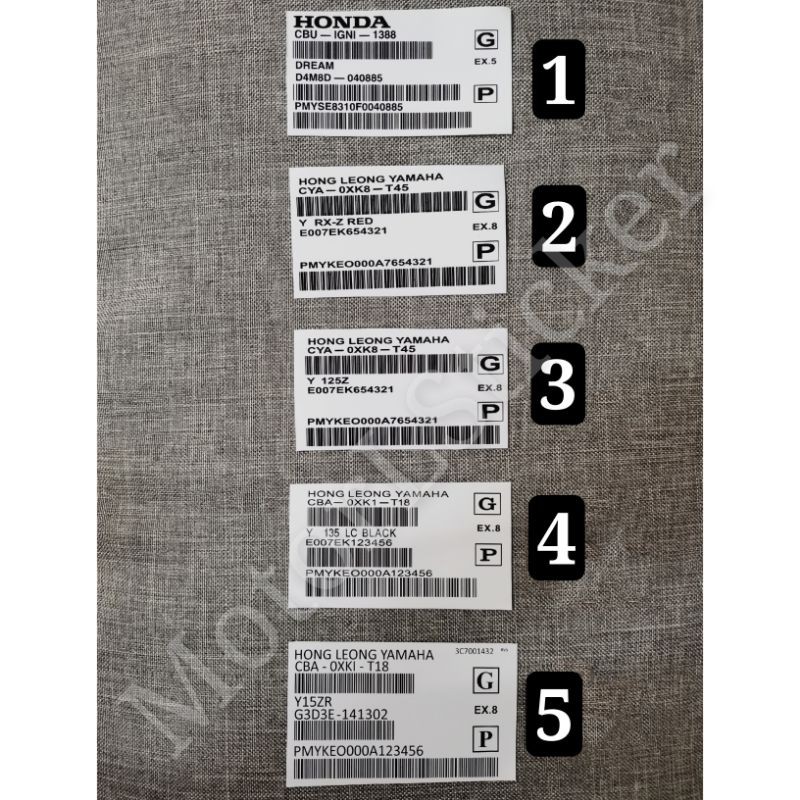 STICKERS YAMAHA & HONDA BARCODE | Shopee Philippines