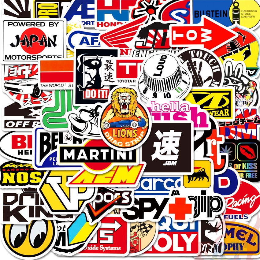 100Pcs/Set Motorcycle - Brand Logo JDM Series C Stickers Racing Moto ...