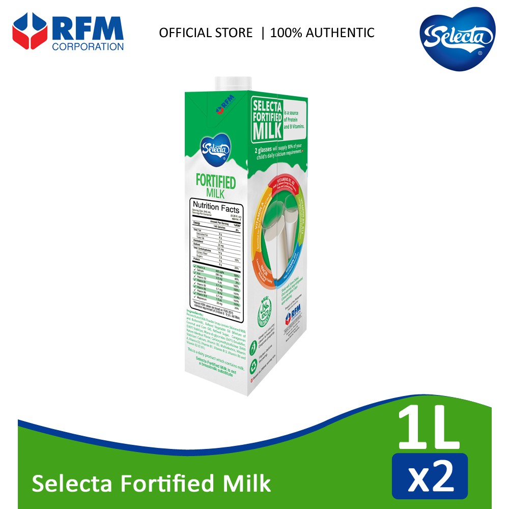 Selecta Fortified Milk 1 Liter - Set of 2s | Shopee Philippines