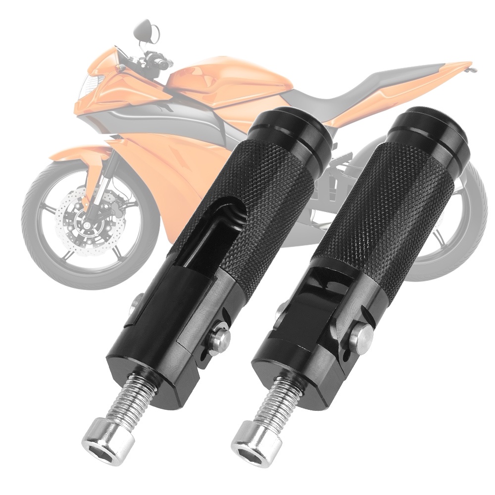 2Pcs Motorcycle Folding Foot Rests Black Sliver Folding Foot Rests Pegs ...