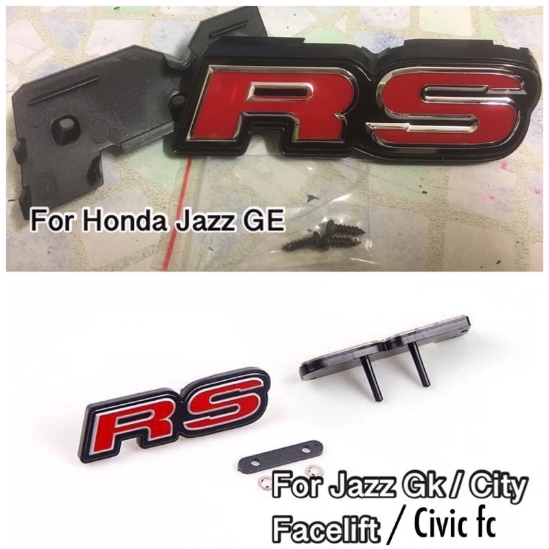 RS emblem RS Grill depan siap breket sesuai Honda civic fc Jazz Gk ...