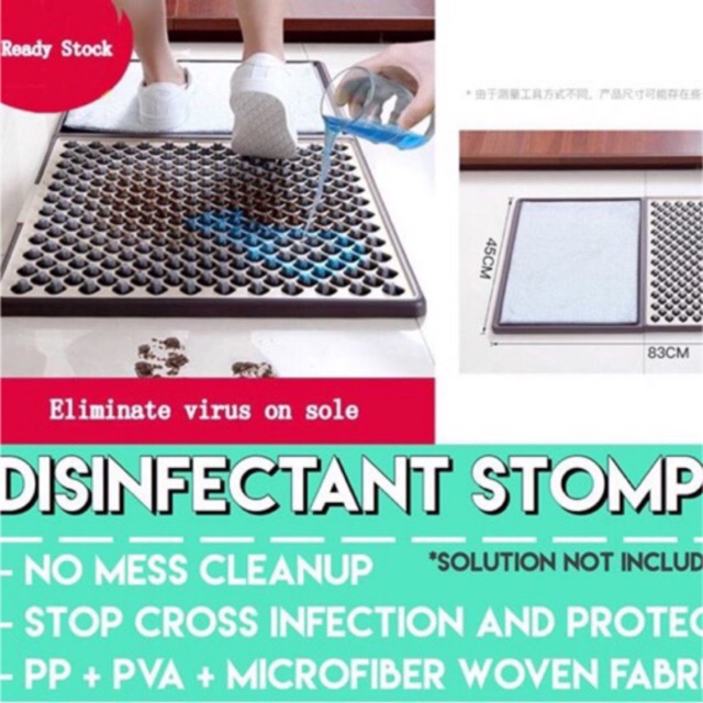Easy Clean Up Stomp Rubber Disinfecting Floor Mat on hand next day ship ...