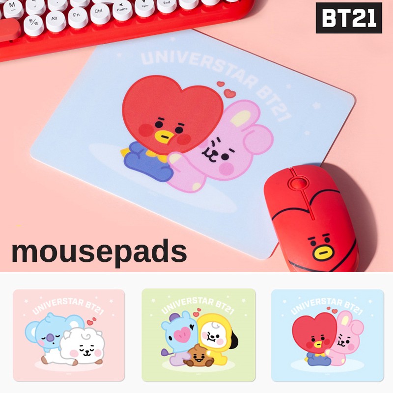 Korean BTS BT21 Cartoon Mouse Pad Natural Rubber Foam Mouse Pad Laptop ...