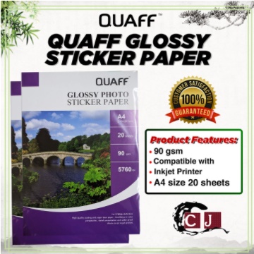 Quaff Brand Glossy Photo Sticker a4 90gsm | Shopee Philippines