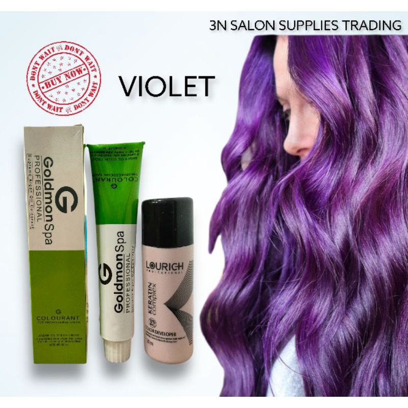 Goldmon Hair dye set BLUE & VIOLET | Shopee Philippines