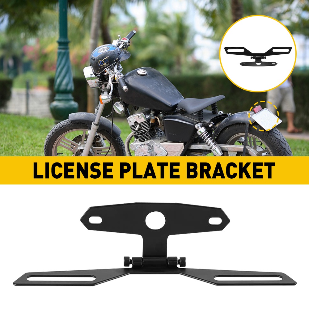 AUXITO Adjustable Motorcycle Folding License Plate Holder Tail/Rear ...