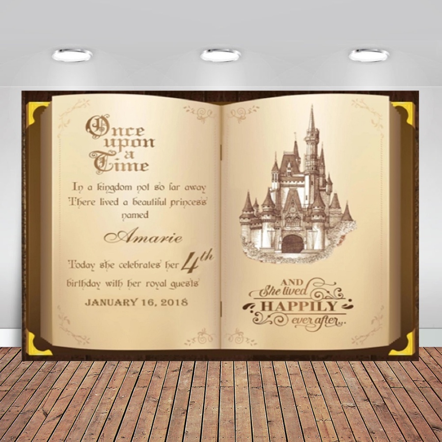 Photography Backdrop Fairytale Book Once Upon A Time Castle Princess ...