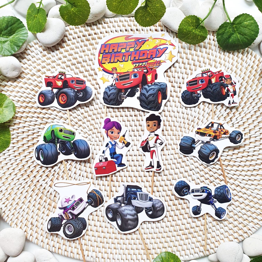 Blaze & Monster Machines Cake Topper (10pcs) | Shopee Philippines