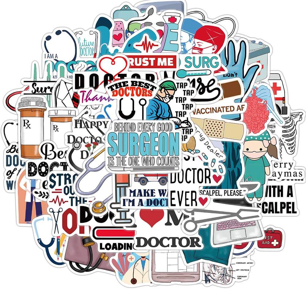 [large sticker]50Pcs Best Doctor Ever Stickers for Laptop Luggage ...