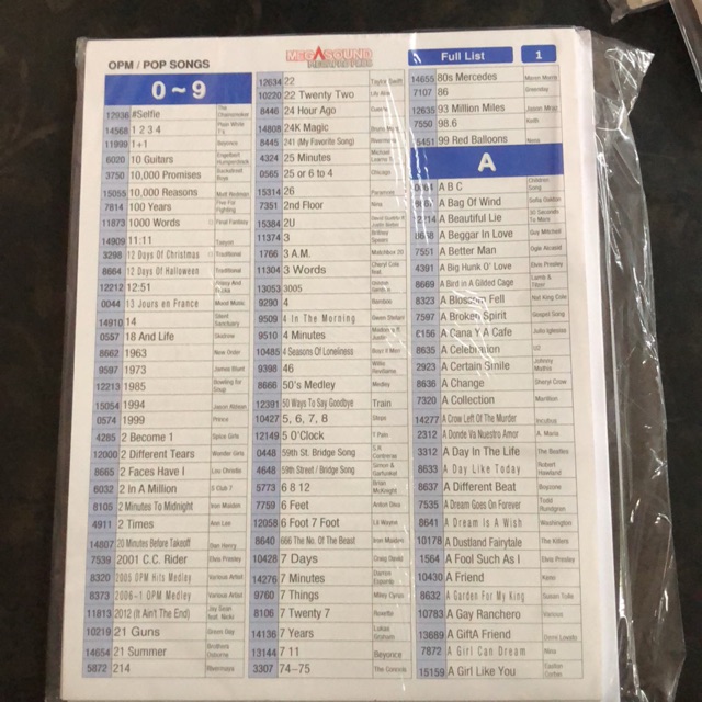 MEGAPRO SONGLIST MP100 ( songlist only ) | Shopee Philippines