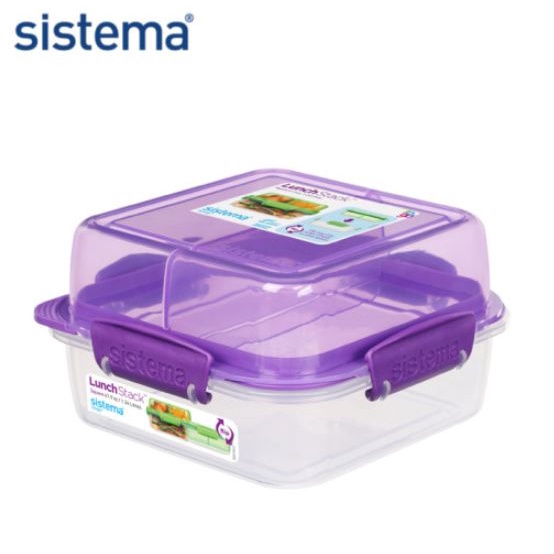 Sistema To go Lunch Stack Square Container Picnic Lunch Box 1.24L, 1.8L ...