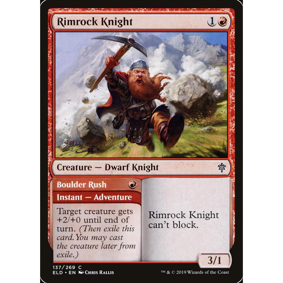 Magic the Gathering : Rimrock Knight - ELD - MTG Red Dwarf Knight ...