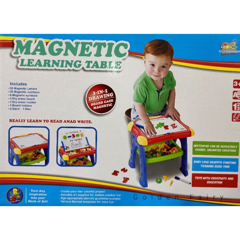 Magnetic Learning Table Writing Desk Writing Board For Kids | Shopee ...
