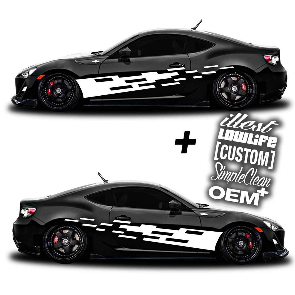 1Set SG MOTIV Vinyl body Side Graphics Racing Flag car truck sticker ...