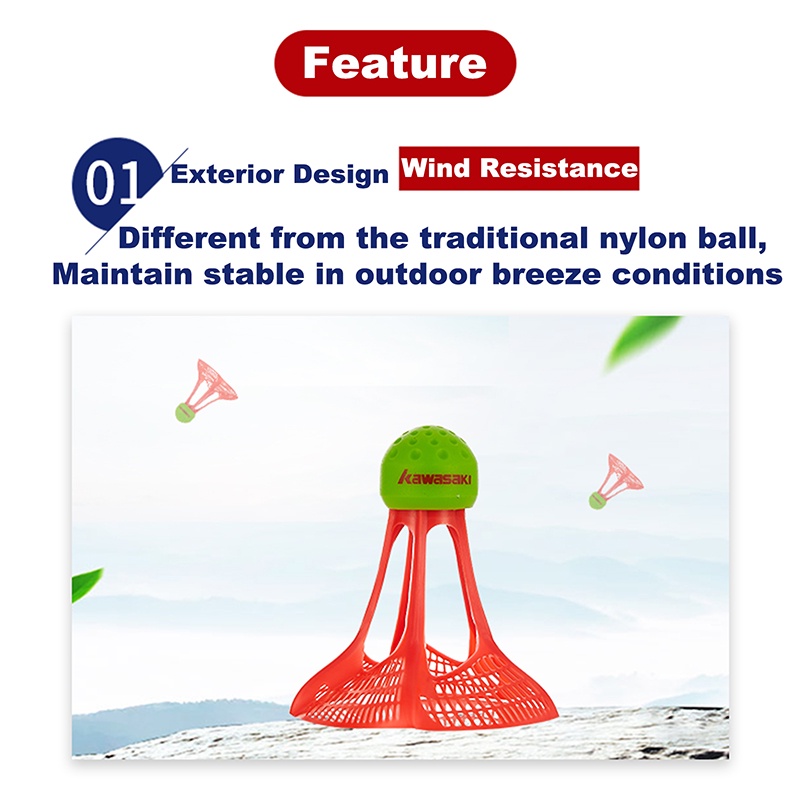Kawasaki Windproof Air Shuttle 2.0 Shuttlecocks With Upgrade Nylon ...