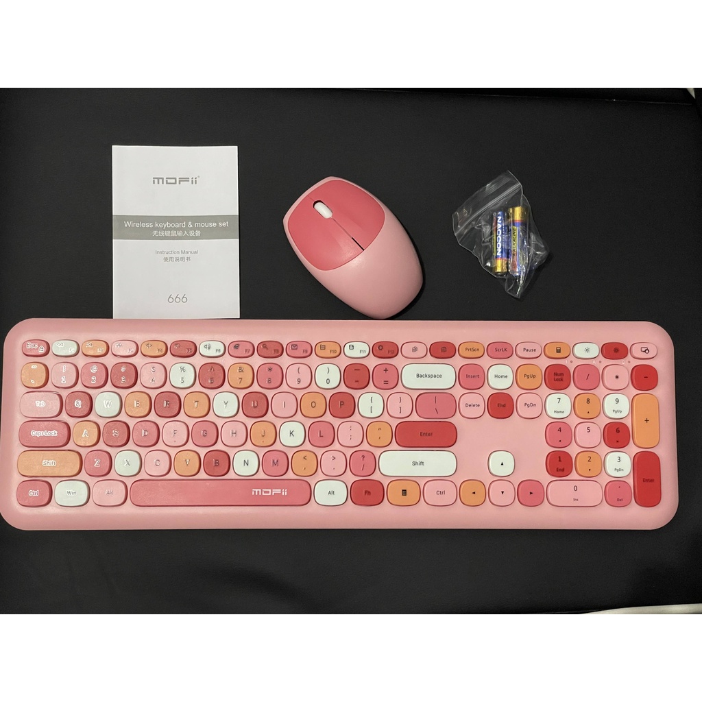 Original Mofii 666 Mixed Color Keycap 2 4ghz Wireless Keyboard And Mouse Combo Set For Home