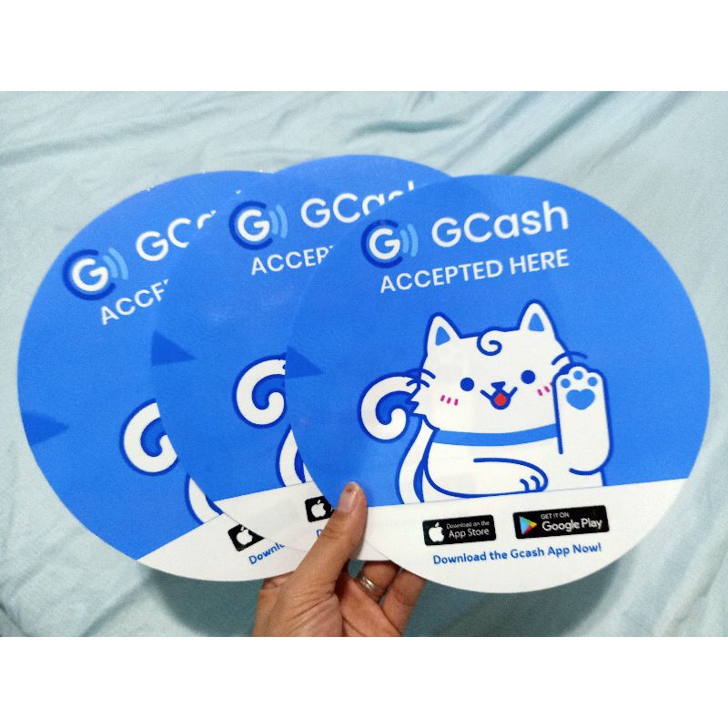Round Gcash Accepted Here Sticker paper not waterproof sticker 8 ...