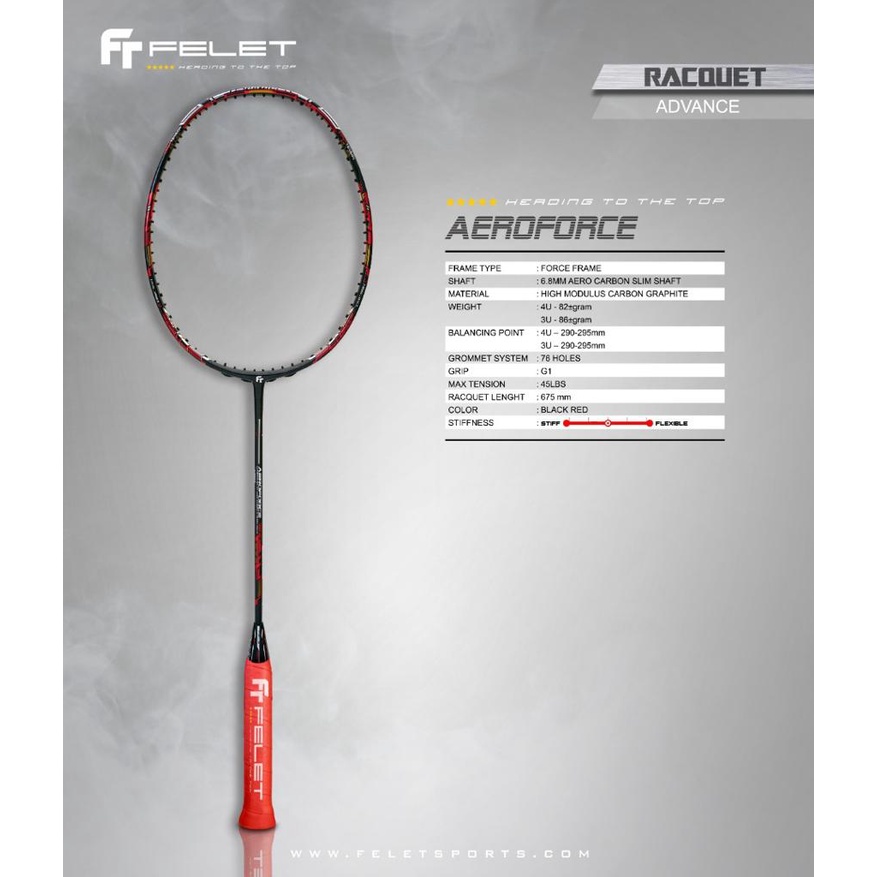 FELET Aero Force Badminton Racket ( FREE STRING & GRIP by FLEET ...
