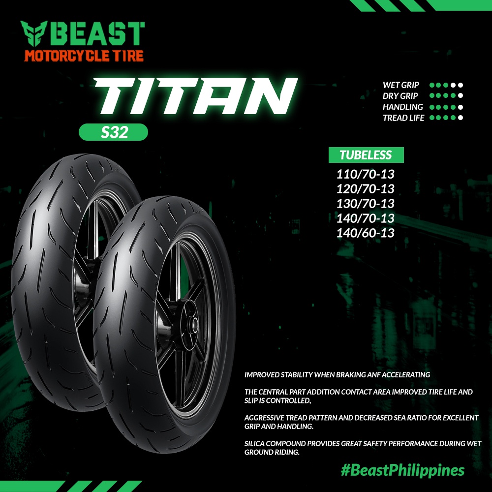 Beast Tire Titan S32 Tubeless Motorcycle Tires Maximum safety with ...