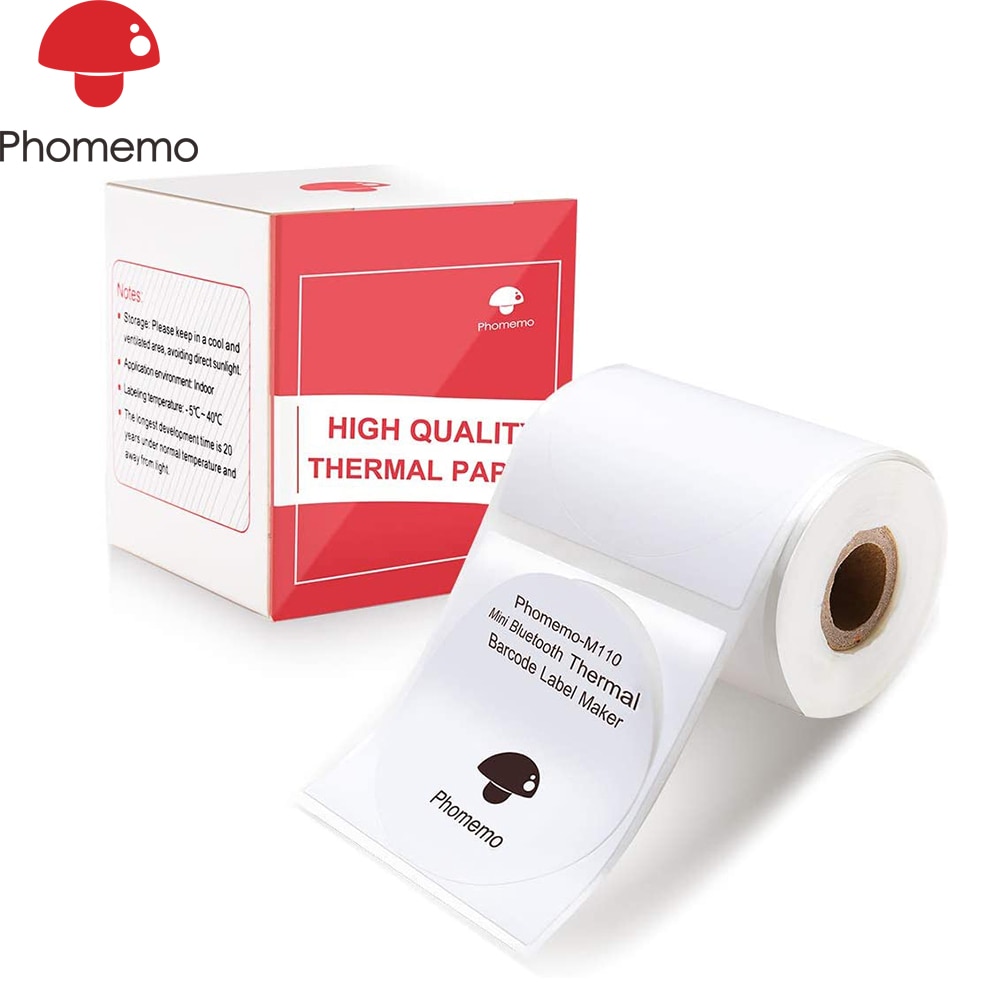 Phomemo M110 Multi-Purpose Thermal Self-Adhesive Round Label for Phomemo M110 Label Printer ...