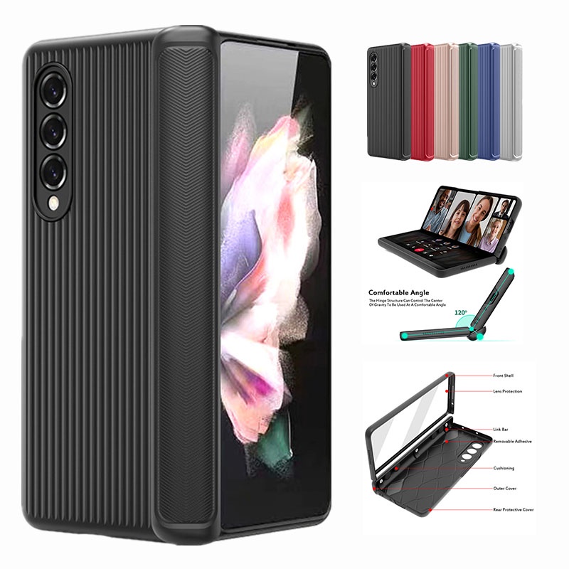 Hinge PC Silicone 360-degree Full Body Casing Samsung Galaxy Z Fold 3 ...
