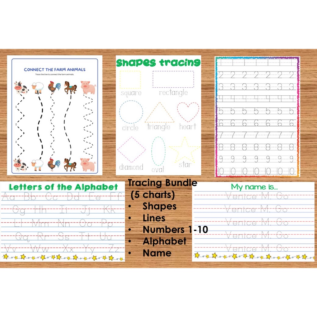 Tracing Bundle of 5 Laminated Charts A4 Size | Shopee Philippines
