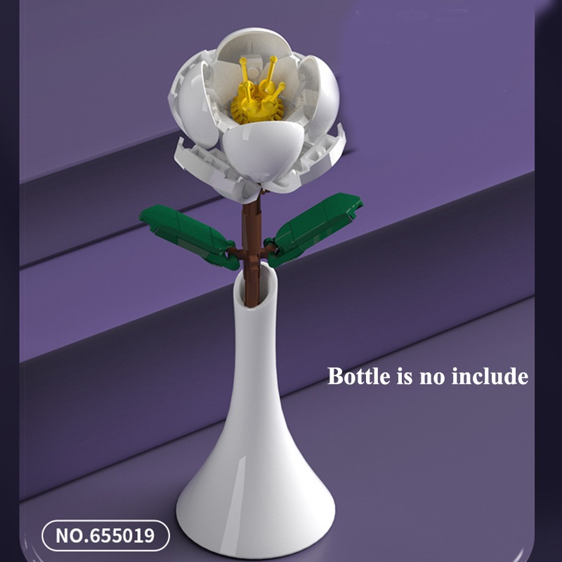 LEGO ROSE PINK ROSE FLOWER WITH BOX gift for kids Building Blocks ...