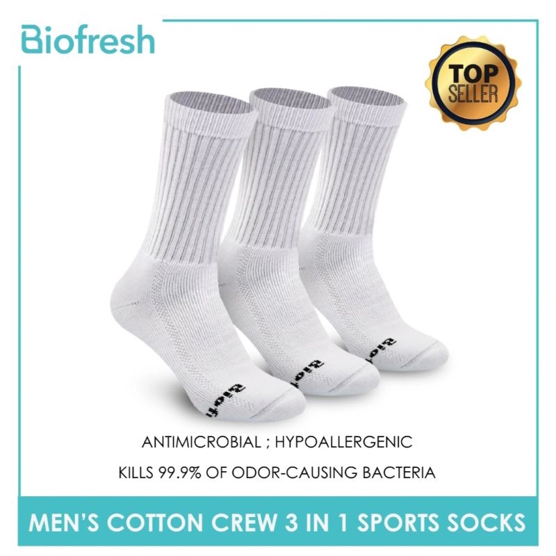 Biofresh RMSKG20 Mens Thick Cotton Crew Sports Socks 3 pairs in a pack ...