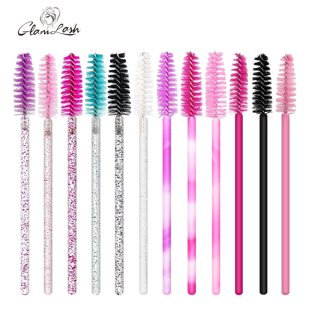 GLAMLASH 50Pcs Disposable Crystal Eyelash Brush Mascara Wands ...
