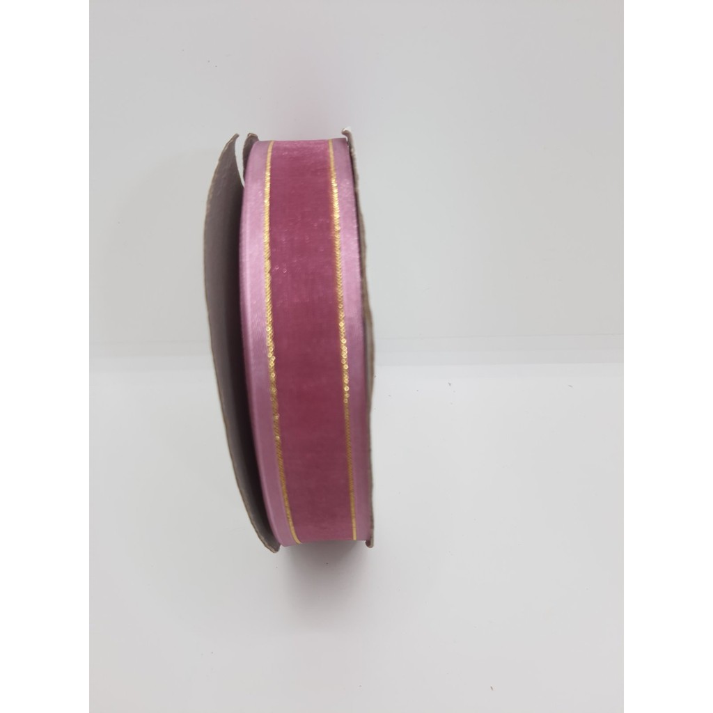 Ribbon Organza 7/8" with metallic gold lining for crafts packaging ...