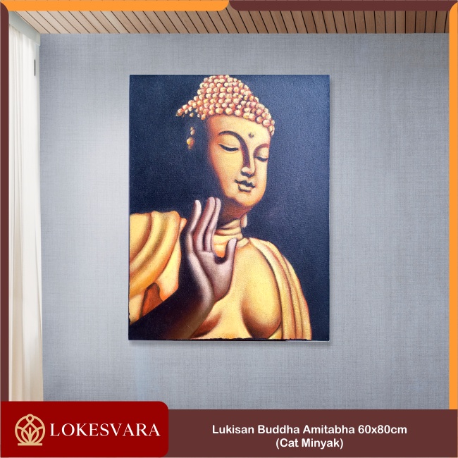 HIASAN DINDING Painting Painting Wall Hanging Buddha Sakyamuni Amitabha ...