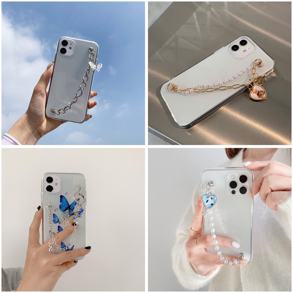 Butterfly Chain Phone Case For iphone 15 14 13 12 Pro 11 X XR XS Max ...