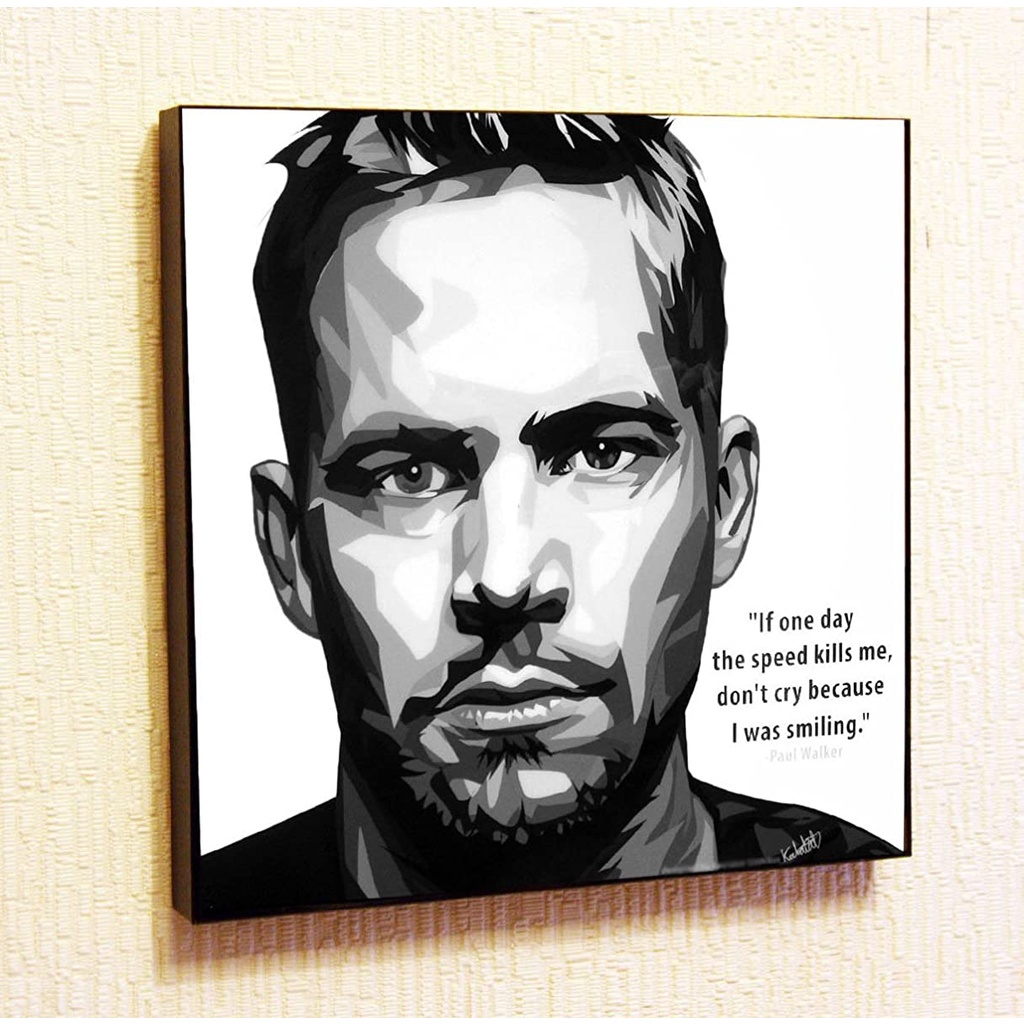 Paul Walker Poster POP Art Print Painting on Canvas Motivational Quotes ...