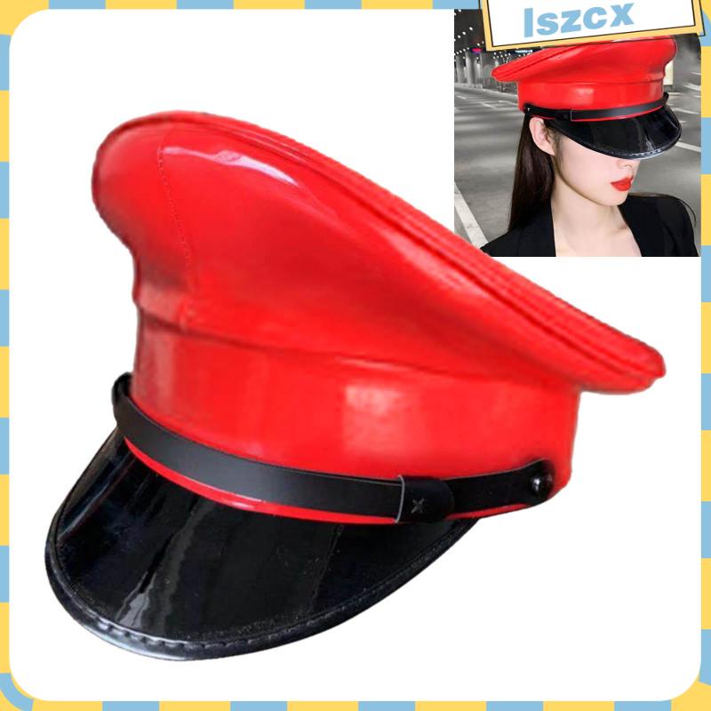 Hat Deluxe Props German PU Leather for Cosplay Halloween Nightclub ...