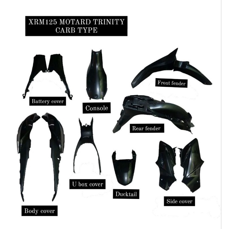 Body cover set XRM 125 Trinity carb type with sticker & bolts | Shopee ...