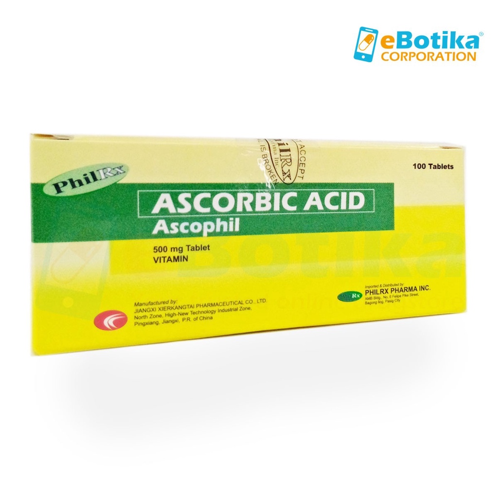 Ascorbic Acid (ASCOPHIL) Vitamins C Tablet(100 pcs per/Box) | Shopee ...