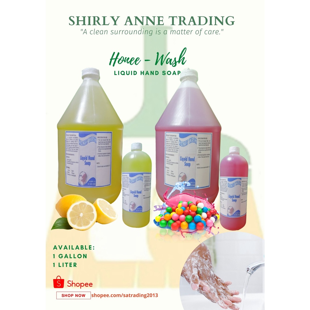 HONEE-WASH (Liquid Hand Soap - 1 gallon) | Shopee Philippines