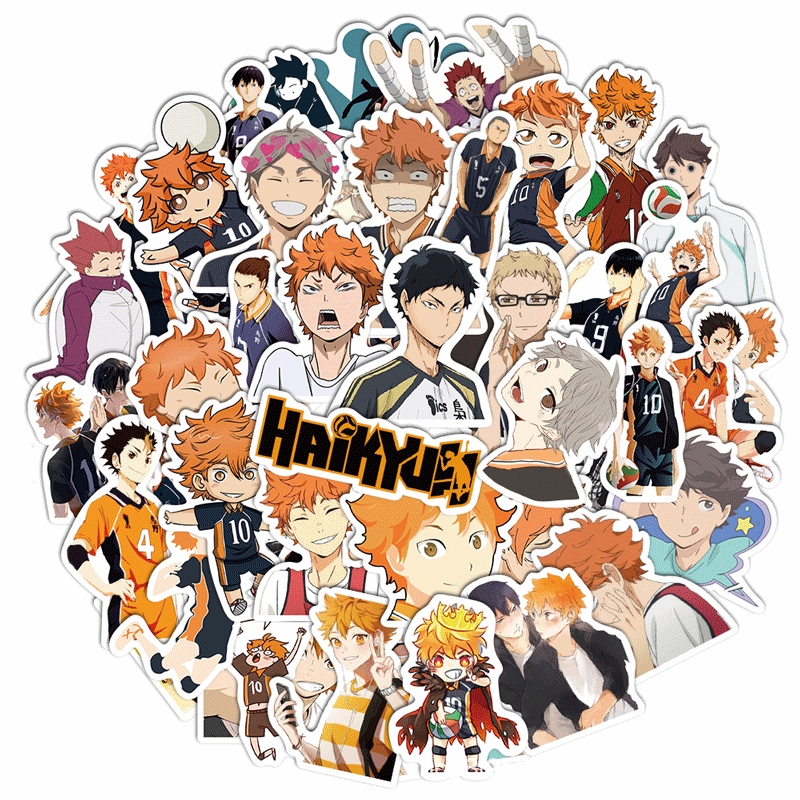 52PCS/SET Anime Haikyuu Stickers Karasuno Graffiti Suitcase Guitar ...