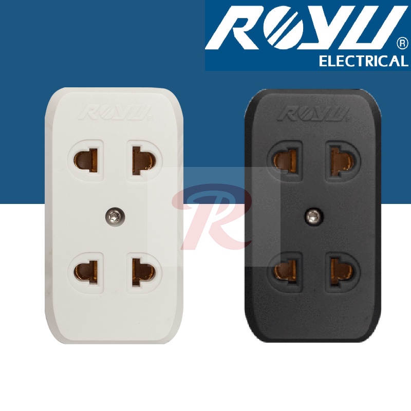 Royu 2 Gang Surface Type Universal Outlet | Shopee Philippines