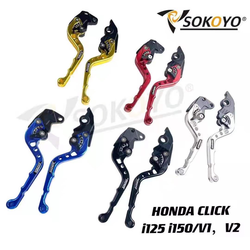 1 Pair CNC Alloy Brake Lever for Honda Click v1 125i 150i Adjustable ...