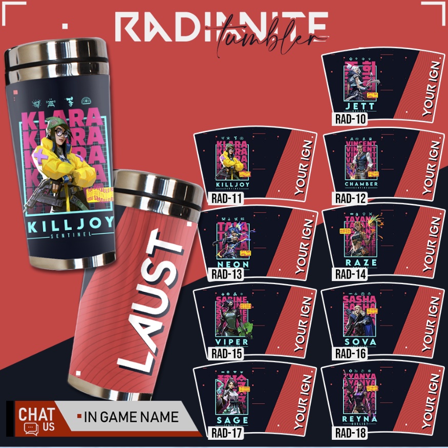 VALORANT Player Set Gamer Jett Neon Killjoy Raze Reyna Personalized ...