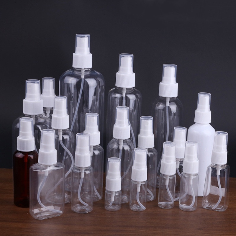 Transparent Empty Spray Travel Bottles Plastic Refillable Cosmetic ...
