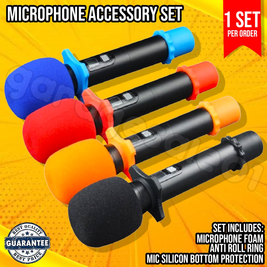 Handheld Microphone SET Windscreen Foam Cover Anti-Roll Mic Foam Mic ...