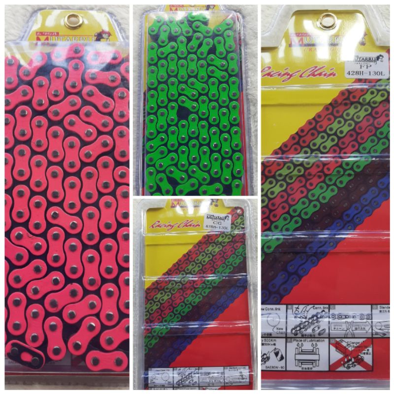 MUTARRU RACING CHAIN 428H-130L PINK/GREEN/BLACK/RED/YELLOW/RED | Shopee ...