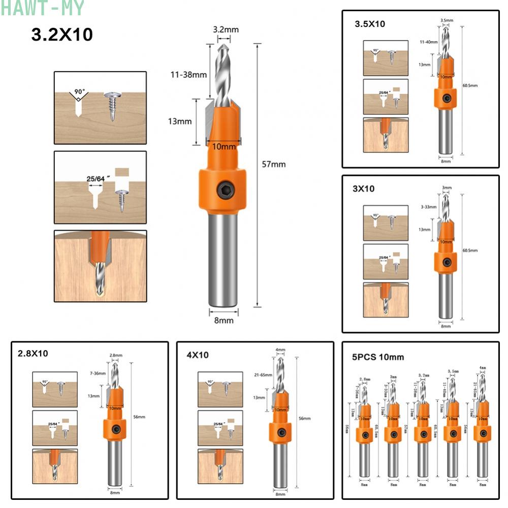 COUNTERSINK AND SCREW SET PILOT DRILL BITS COUNTER SINK SCREW SINK ...