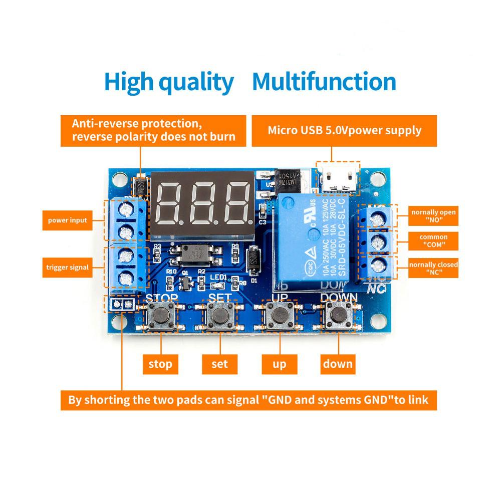 6-30V Relay Module Switch Trigger Time Delay Circuit Timer Cycle ... 6-30V Relay Module Switch Trigger Time Delay Circuit Timer Cycle ...