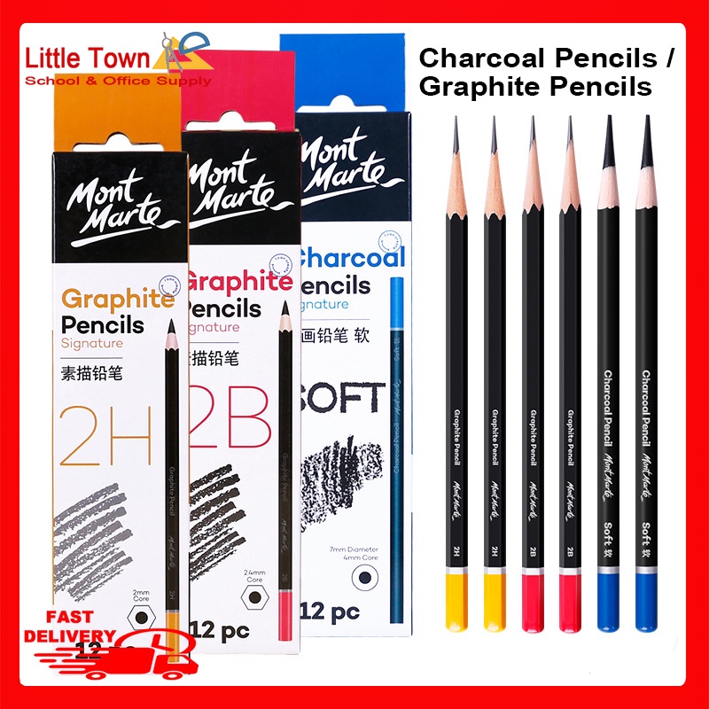 Mont marte sketch pencils Charcoal and Graphite pencils | Shopee Philippines